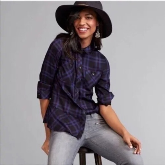 CAbi | Tops | Cabi Moody Plaid Peplum Button Down Shirt | Poshmark